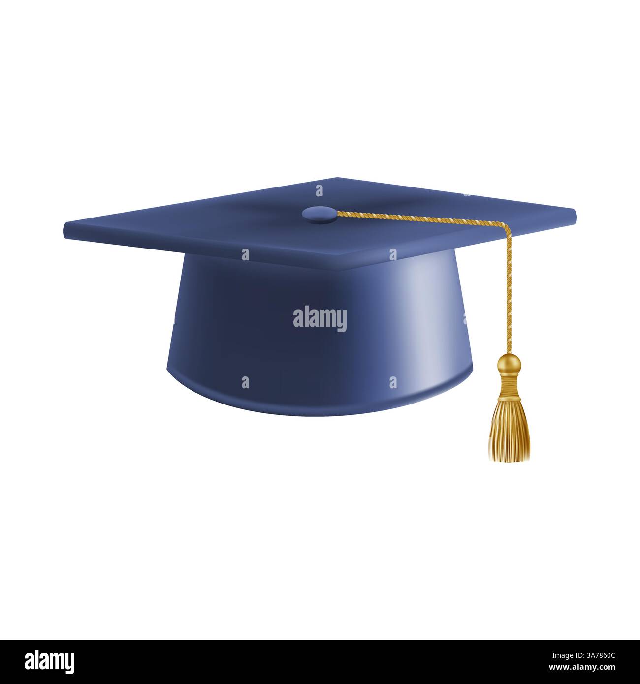 Realistic Blue graduate cap. 3D Graduation Doctoral hat Stock Vector ...