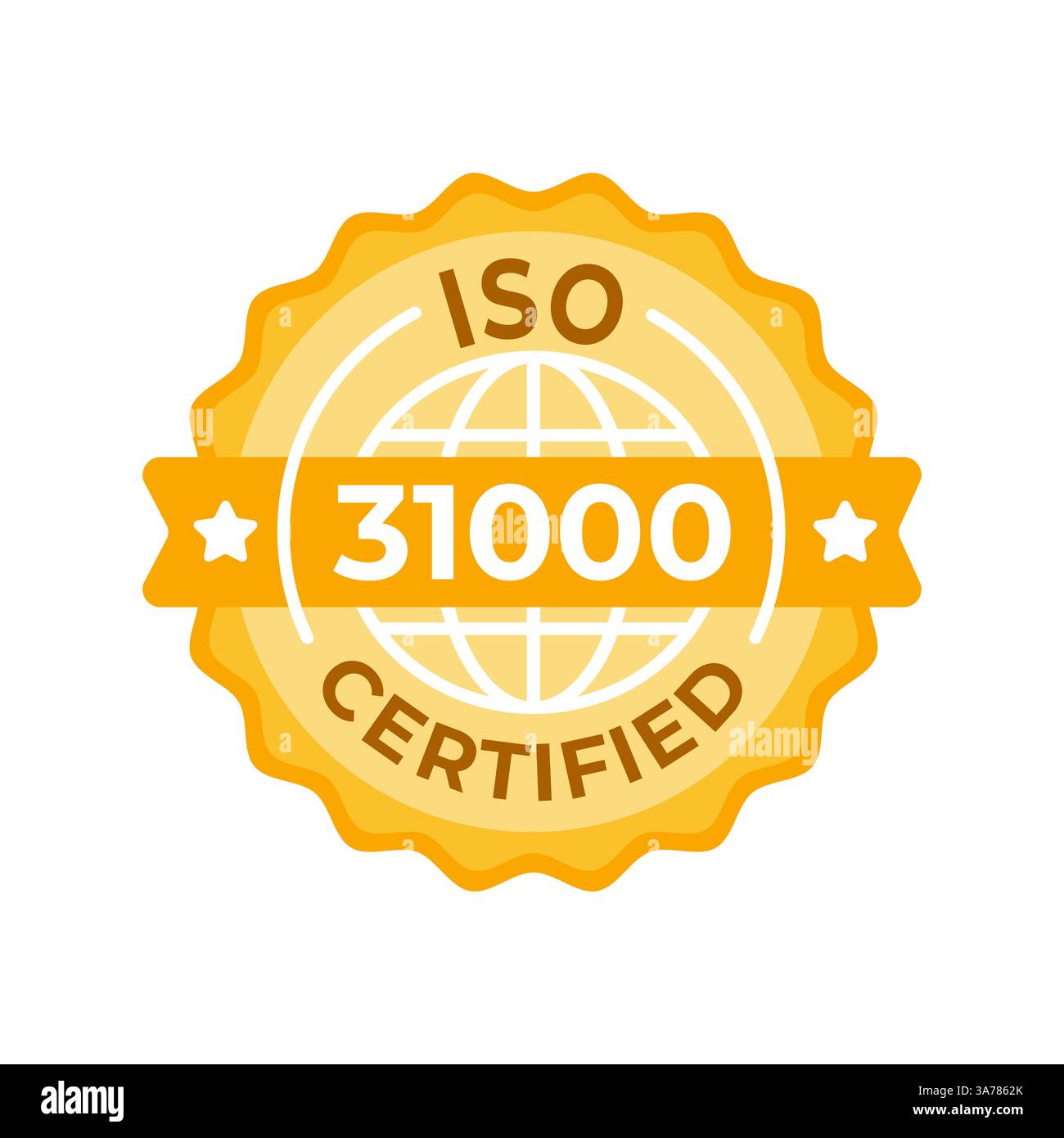 ISO 31000 Certified Emblem. A sophisticated, golden certification badge ...
