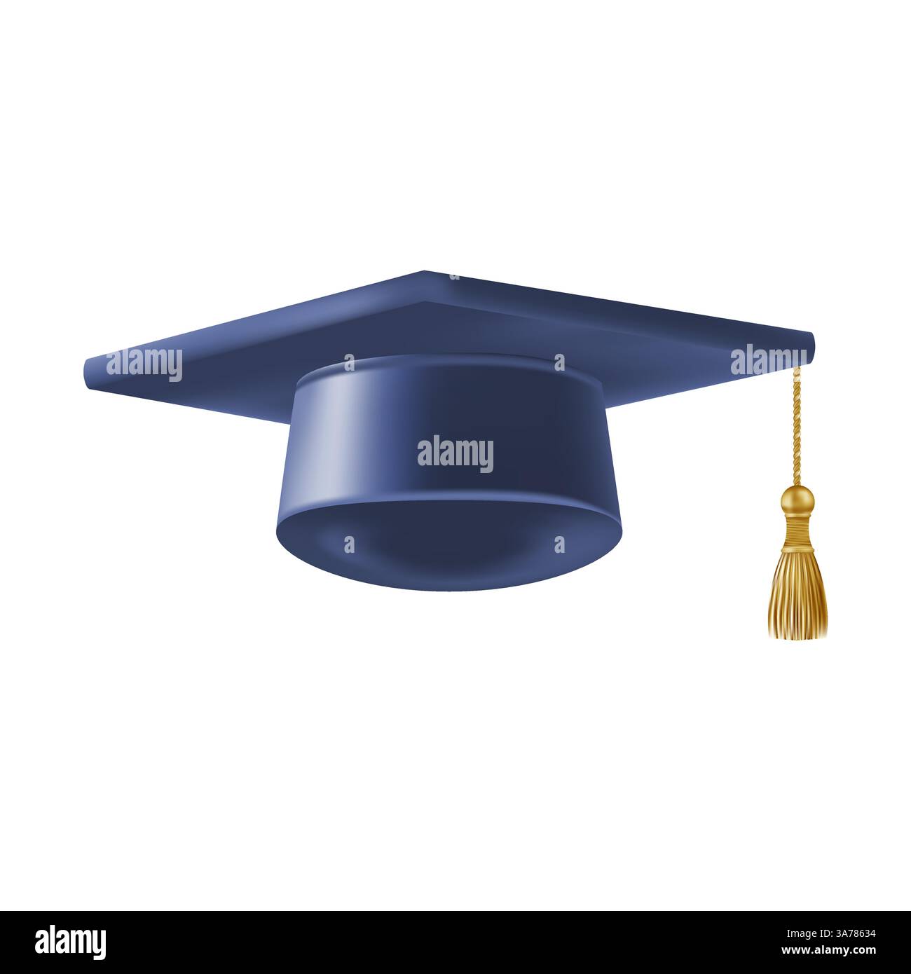 Realistic Blue graduate cap. 3D Graduation Doctoral hat Stock Vector ...