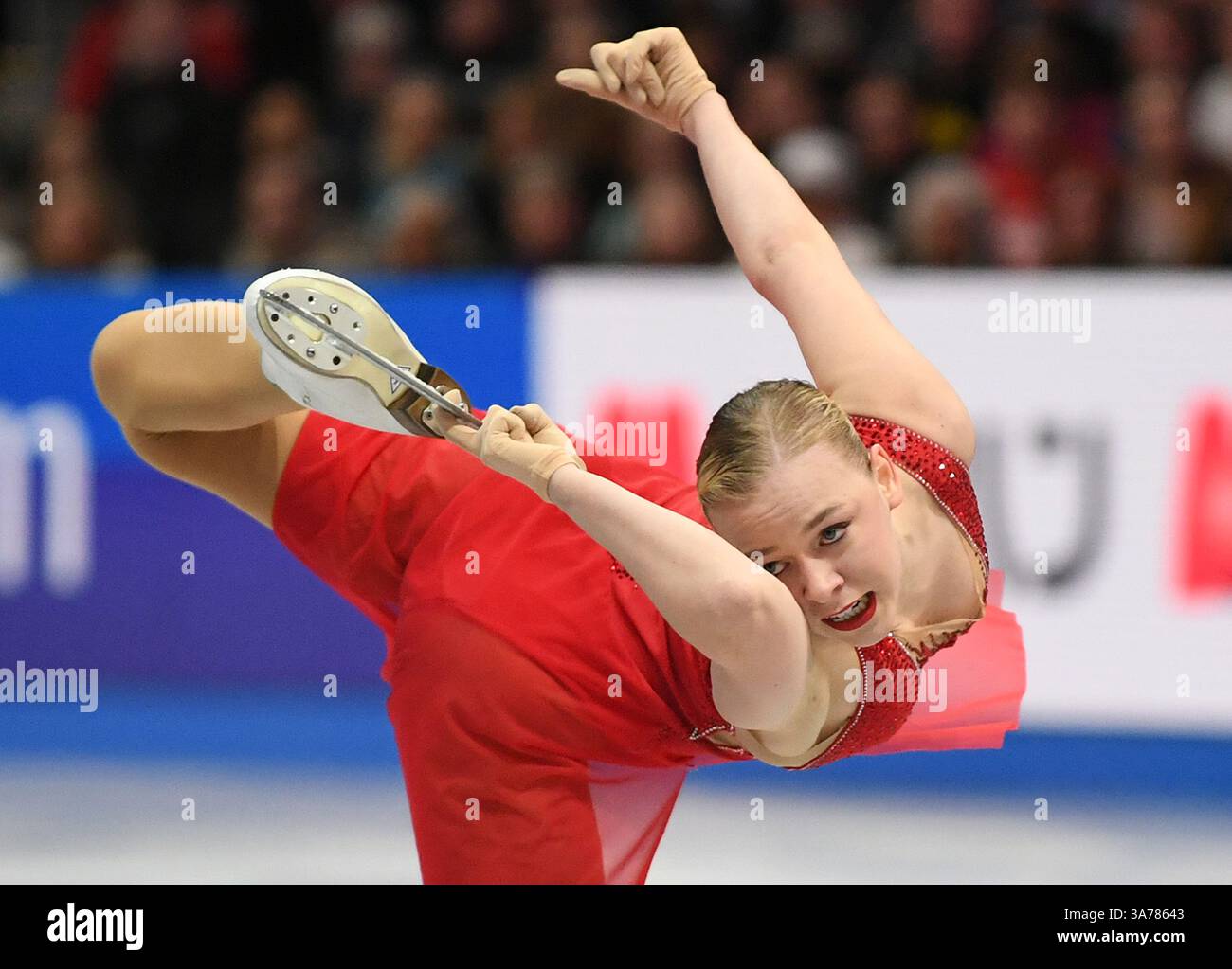 Nina Petrokina of Estonia performs in the Women's Short Program at the ...