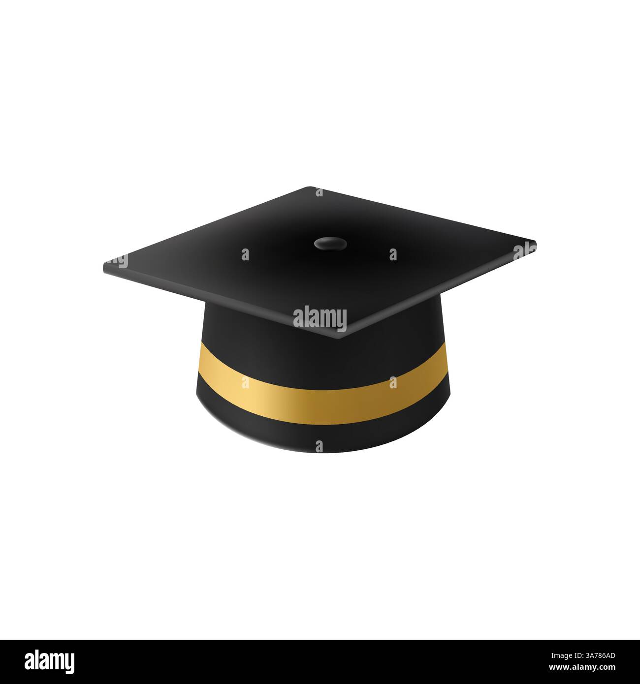 Realistic Black graduate cap. 3D Graduation Doctoral hat Stock Vector ...