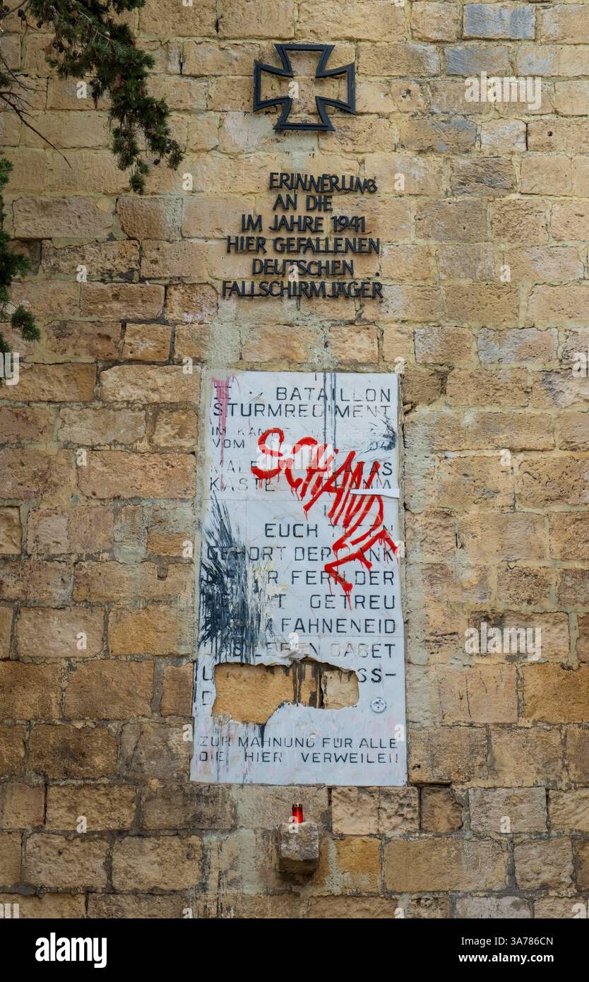 Controversial Nazi memorial to the German paratroopers who died taking ...