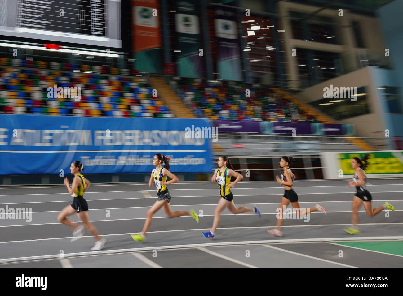 ISTANBUL, TURKIYE - JANUARY 28, 2025: Athletes running during Balkan ...