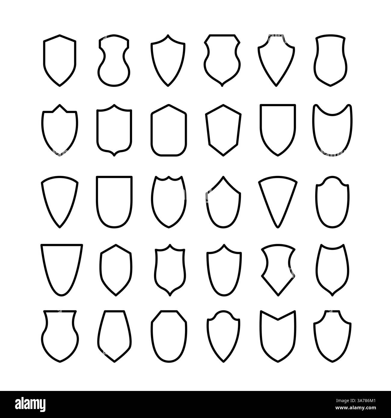 Shield icon set. Collection of security shield. Knight award. Vector ...