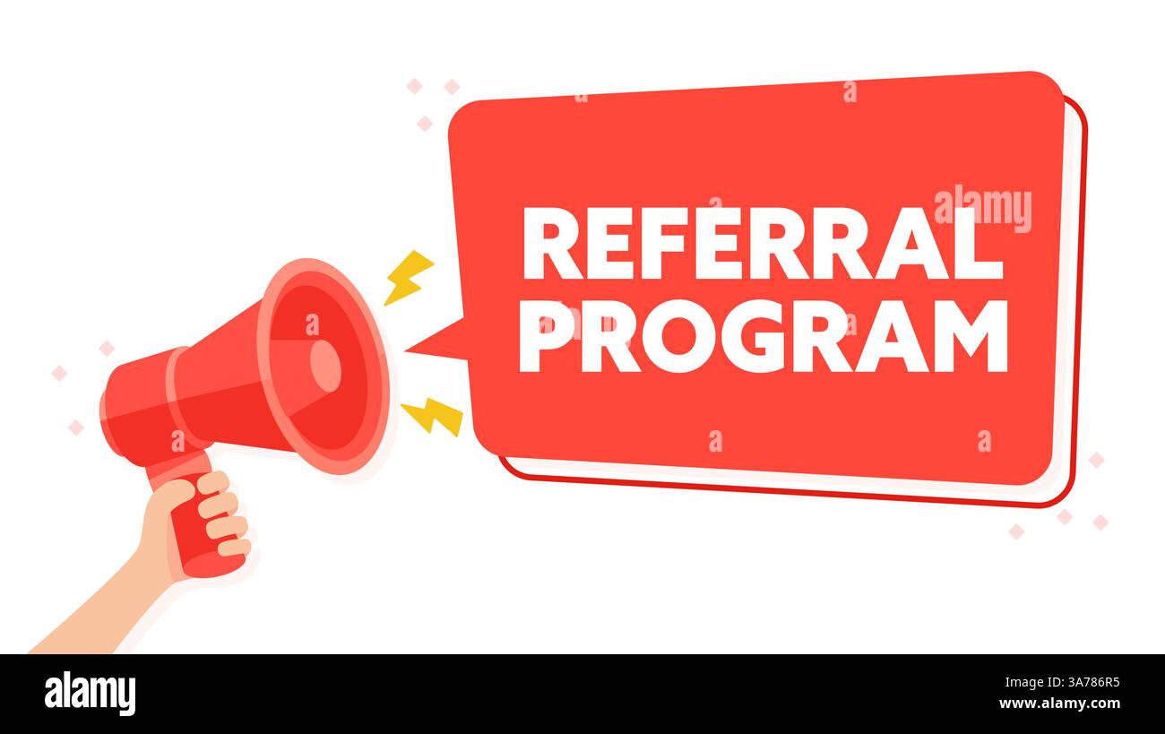Promotional Referral Program Announcement Vector Illustration with ...