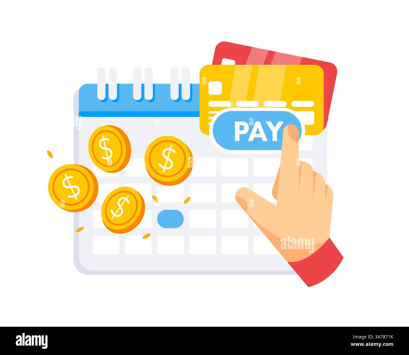 Subscription payment. Payment date in calendar. Tax pay scheduled on ...