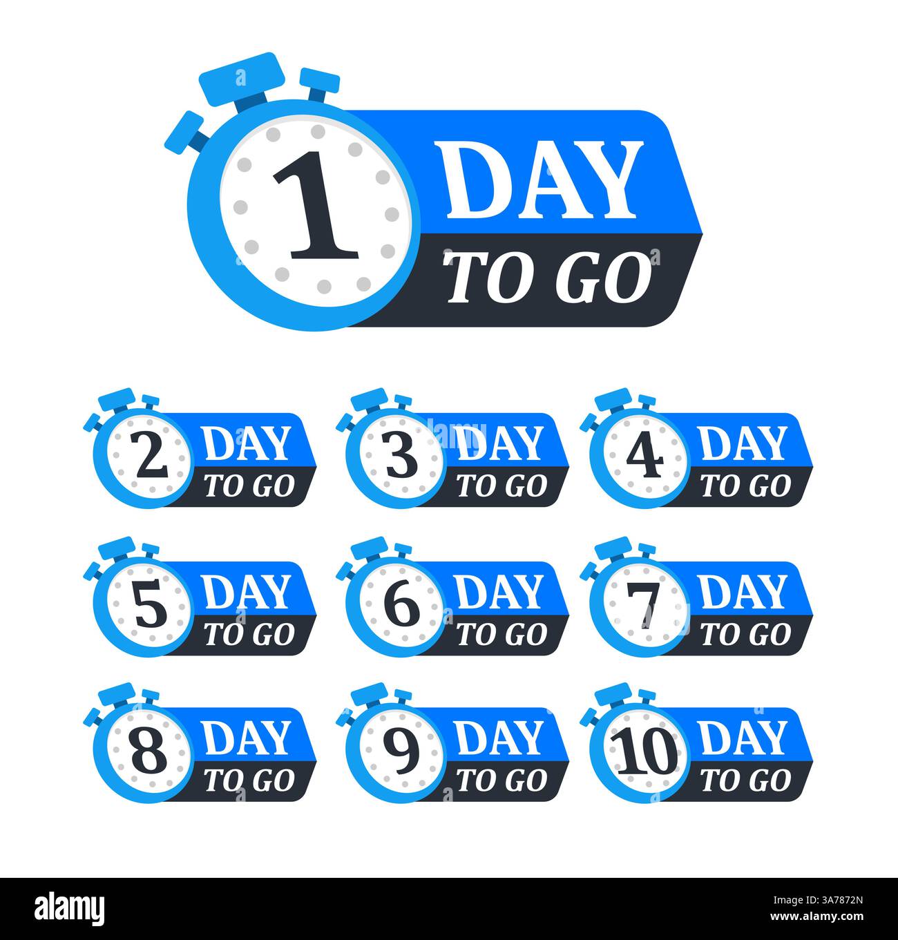 Collection of countdown badges showing numbers 1 to 10 days left ...