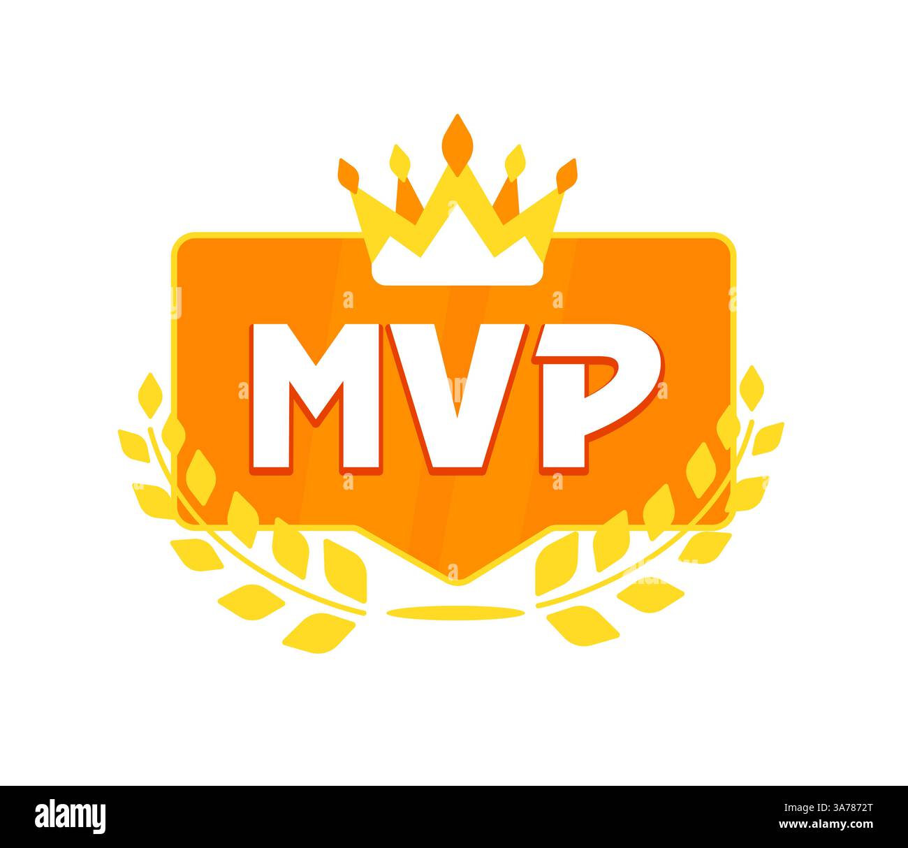 MVP - Most Valuable Player Award. Golden Crown and Laurel on Shiny ...