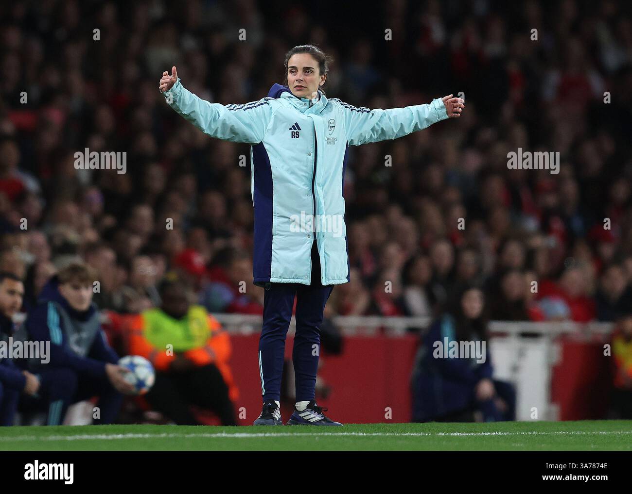 London, UK. 26th Mar, 2025. Renne Slegers, head coach of Arsenal during ...