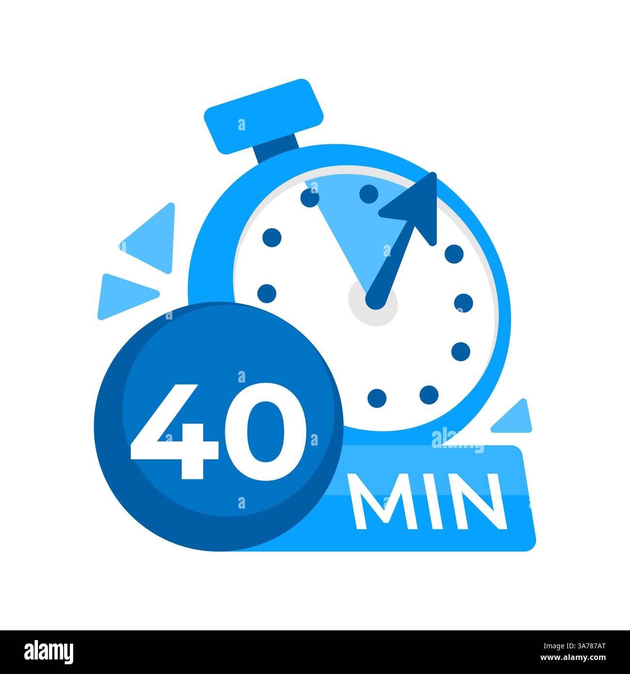 40 minutes timer. Stopwatch icon 40 min. Clock and watch limited ...