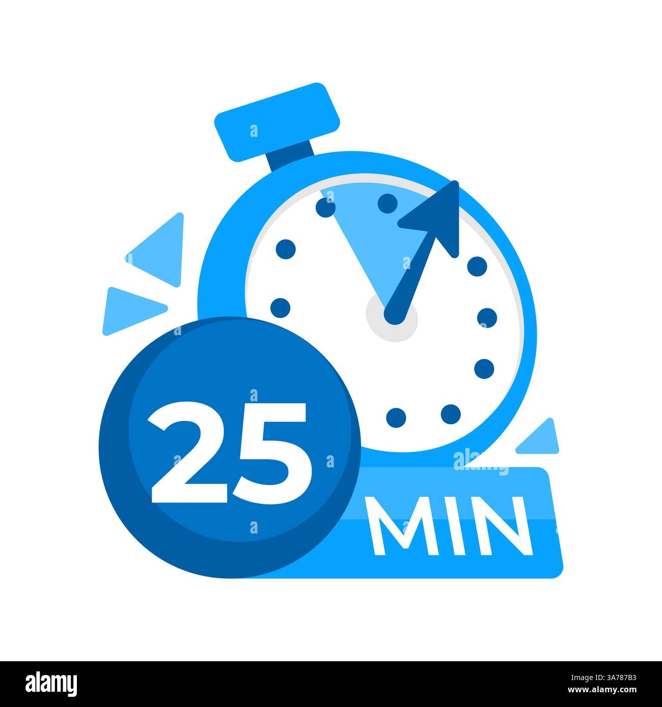 25 minutes timer. Stopwatch icon 25 min. Clock and watch limited ...