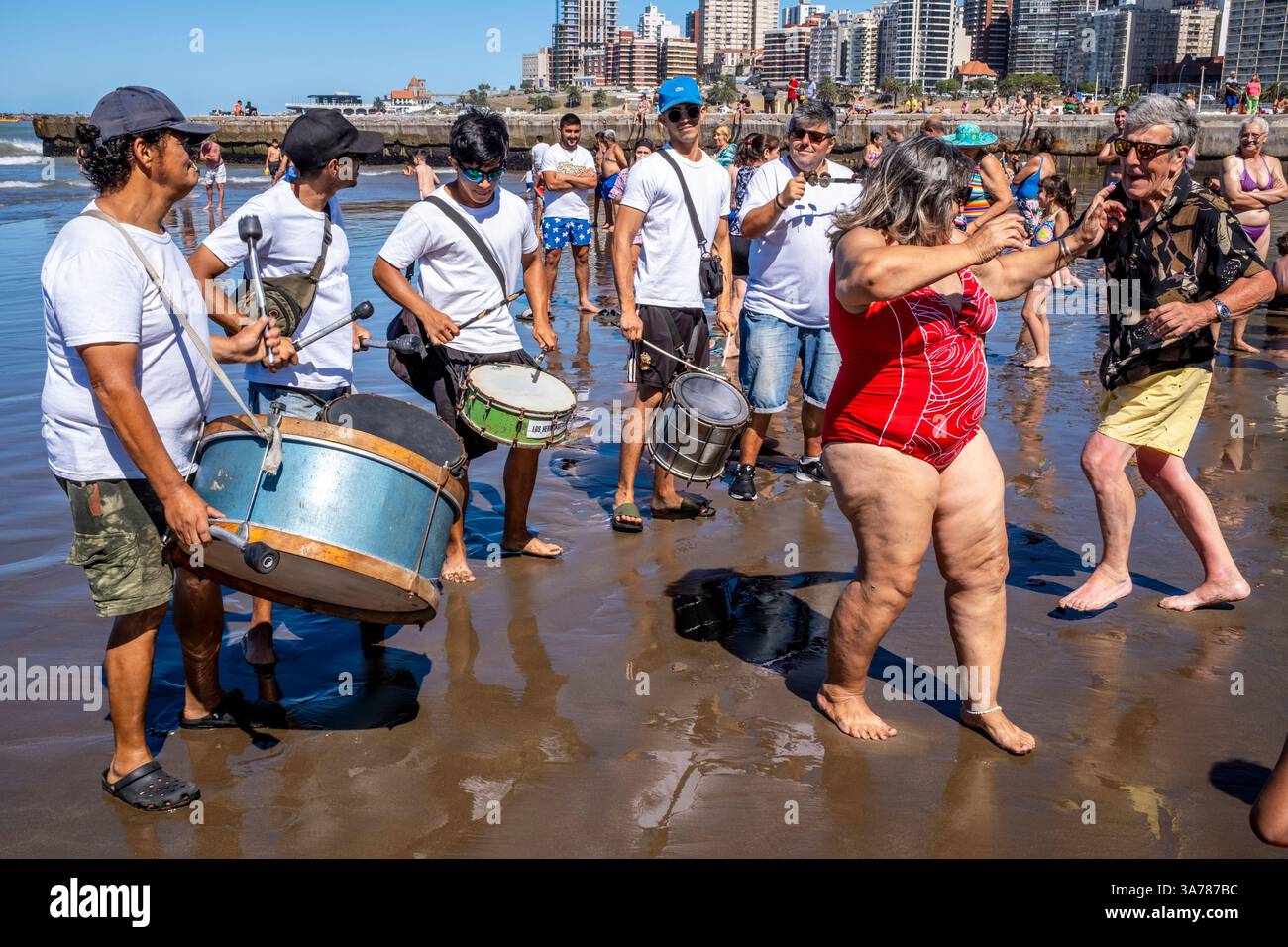 Argentine People Dancing On Playa Popular Beach (aka Playa Bristol ...