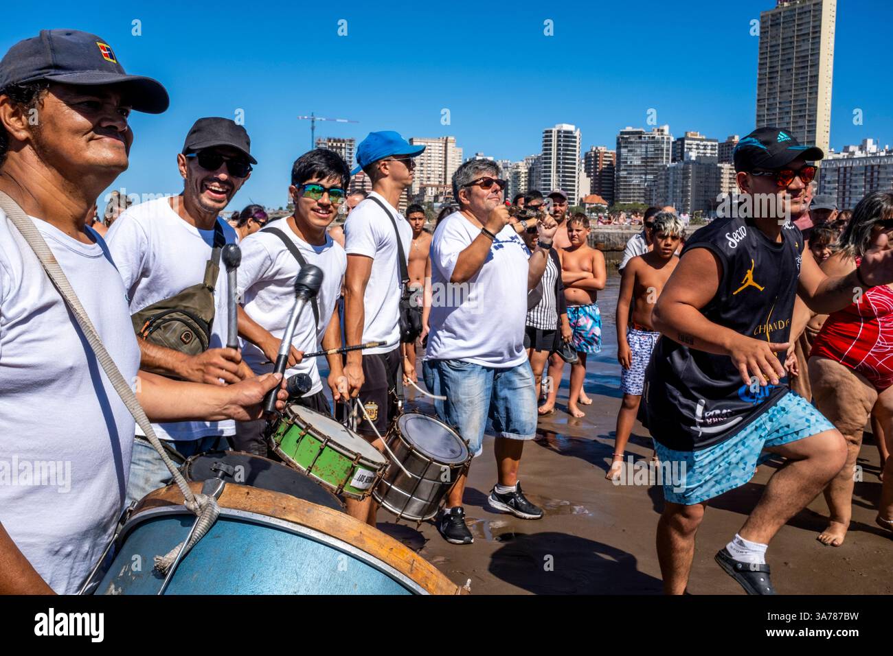 Argentine People Dancing On Playa Popular Beach (aka Playa Bristol ...