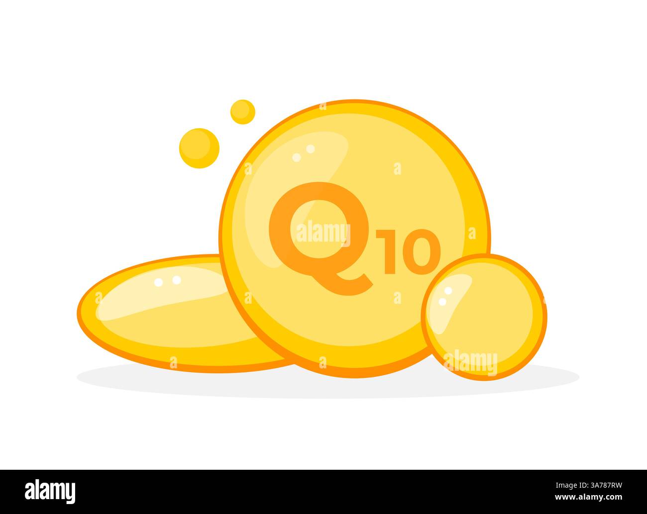 Brightly designed Coenzyme Q10 CoQ10 supplement capsules vector ...