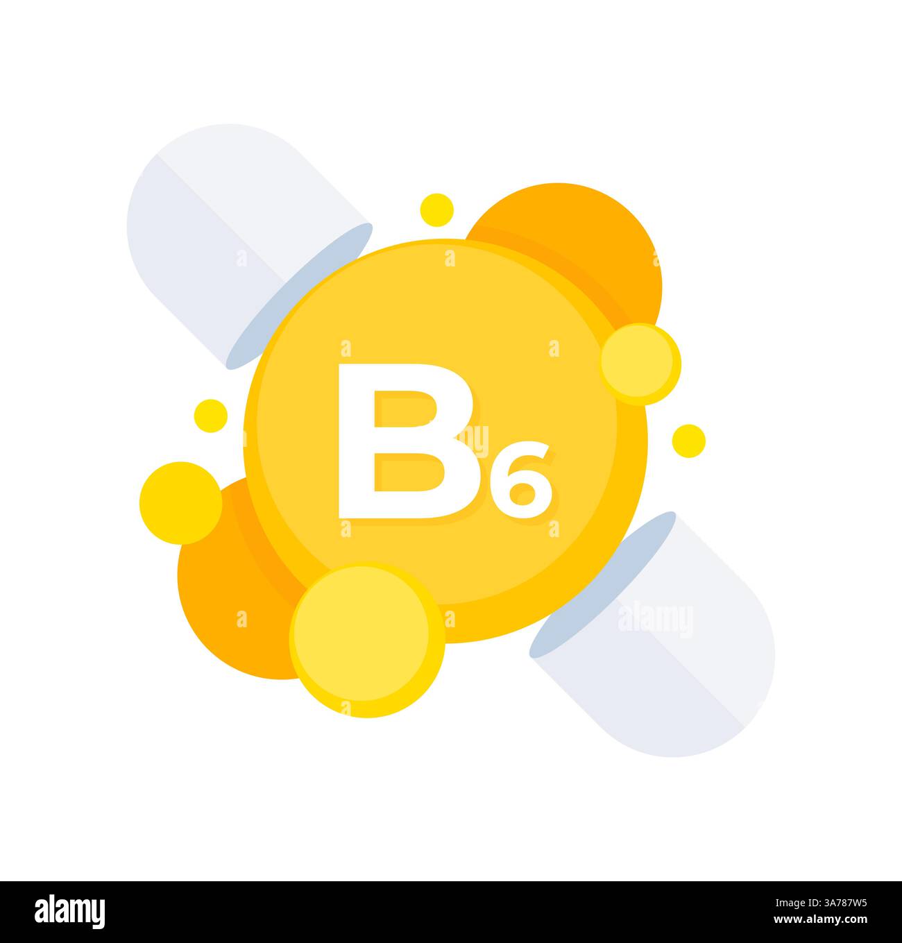 Bright vitamin B6 molecules illustration, highlighting nutritional ...