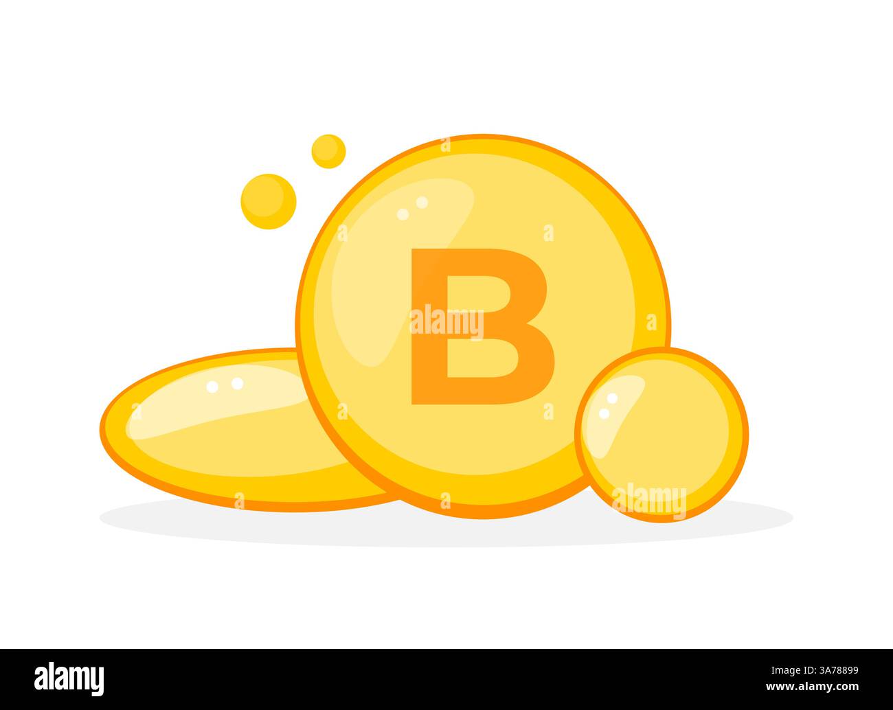 Brightly colored vitamin B complex capsules illustration for supporting ...