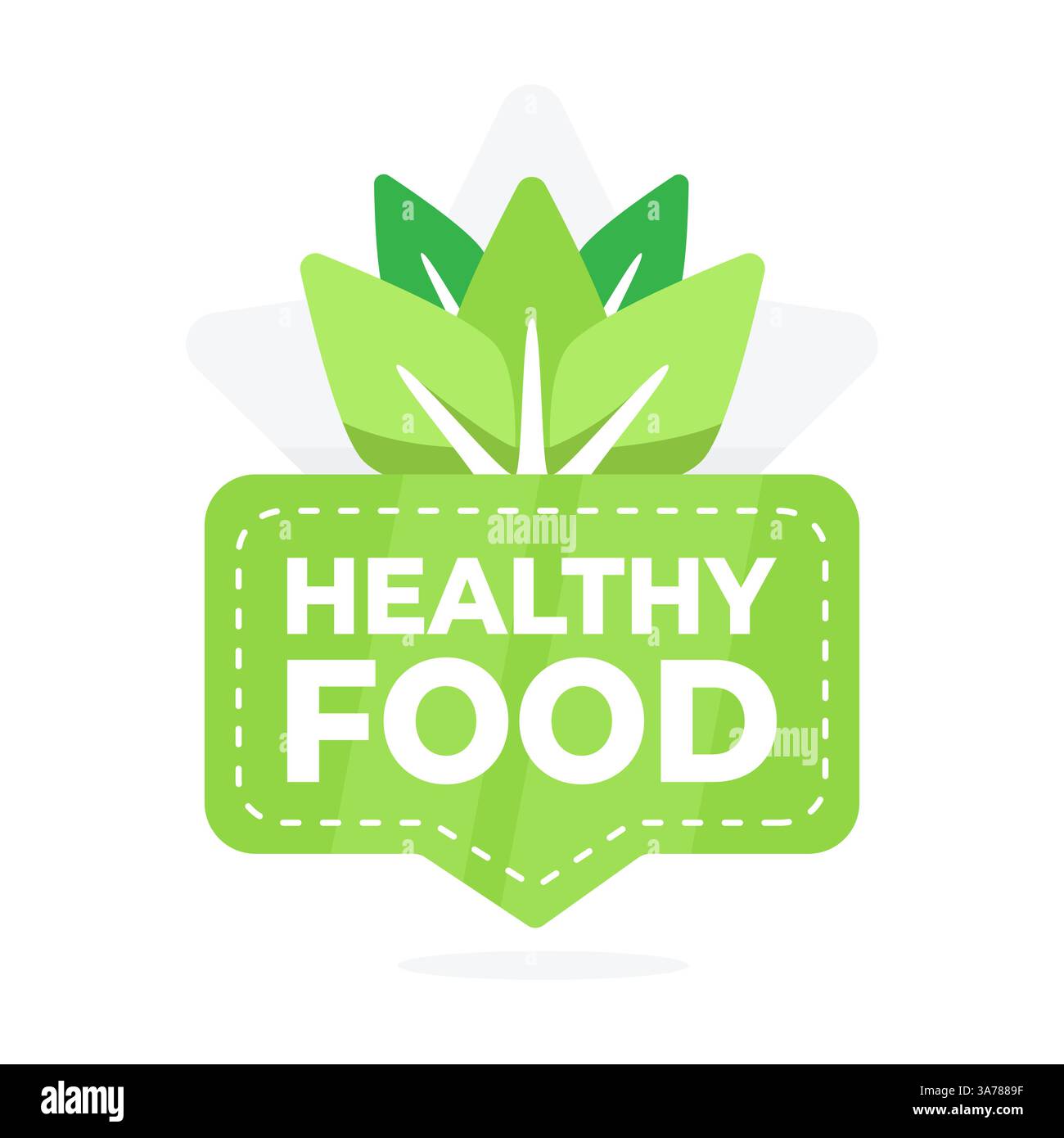 Bright healthy food sign with leaf imagery promoting nutritional ...