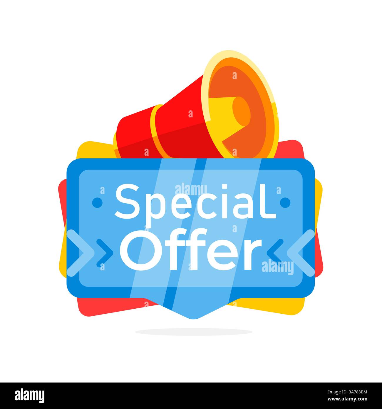 loudspeaker, megaphone with special offer banner, ideal for promotions ...
