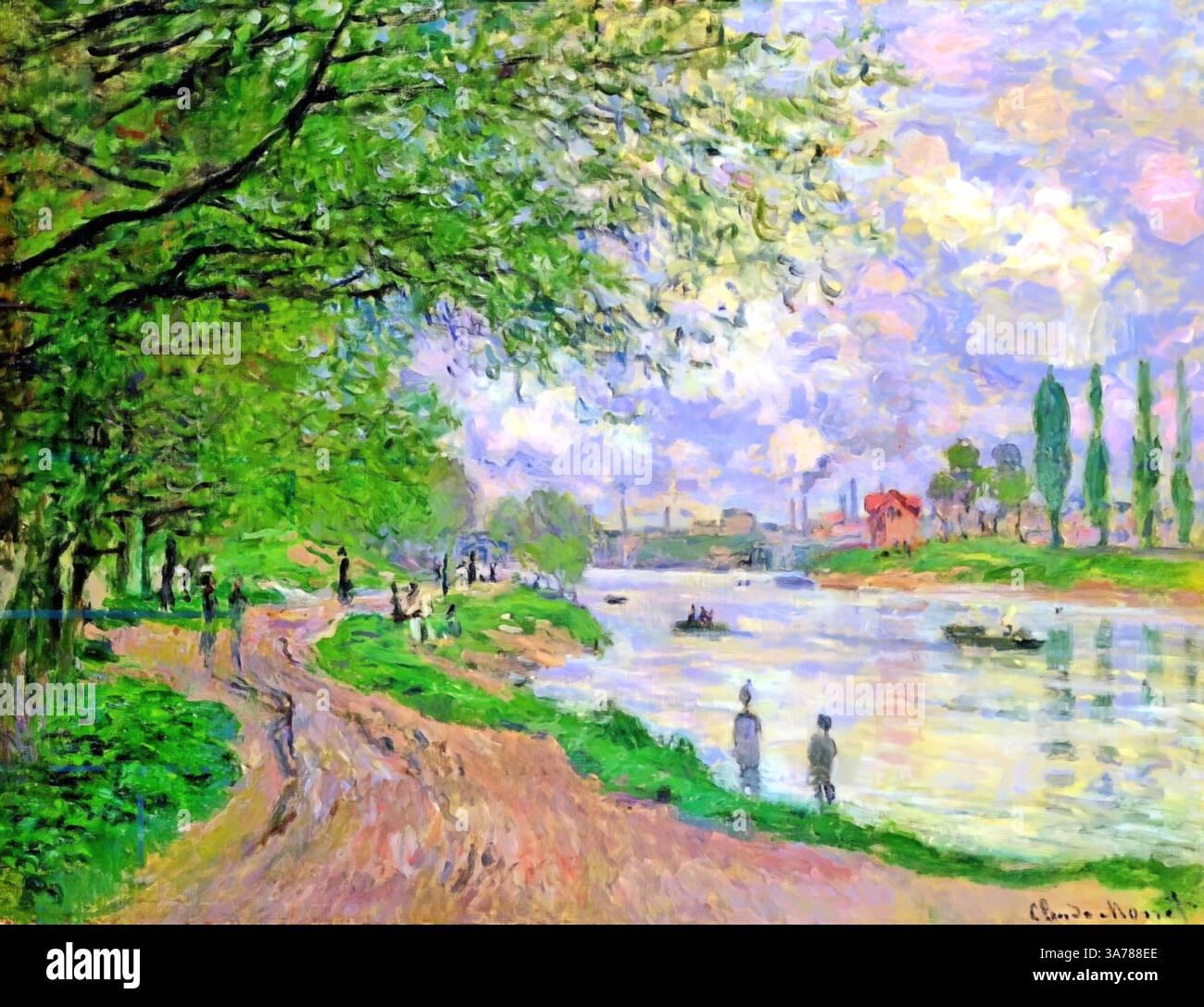 The isle la Grande Jatte, 1878 (Painting) by Monet, Claude (1840-1926) French Stock Vector Image ...