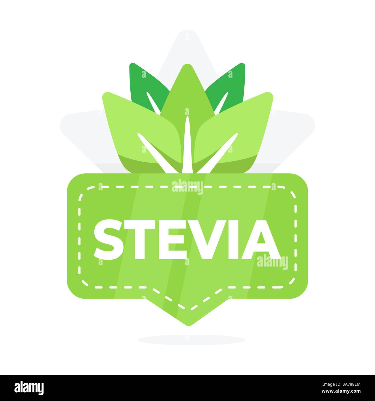 Stevia Natural Sweetener Product Badge Featuring Green Leaf Symbol ...