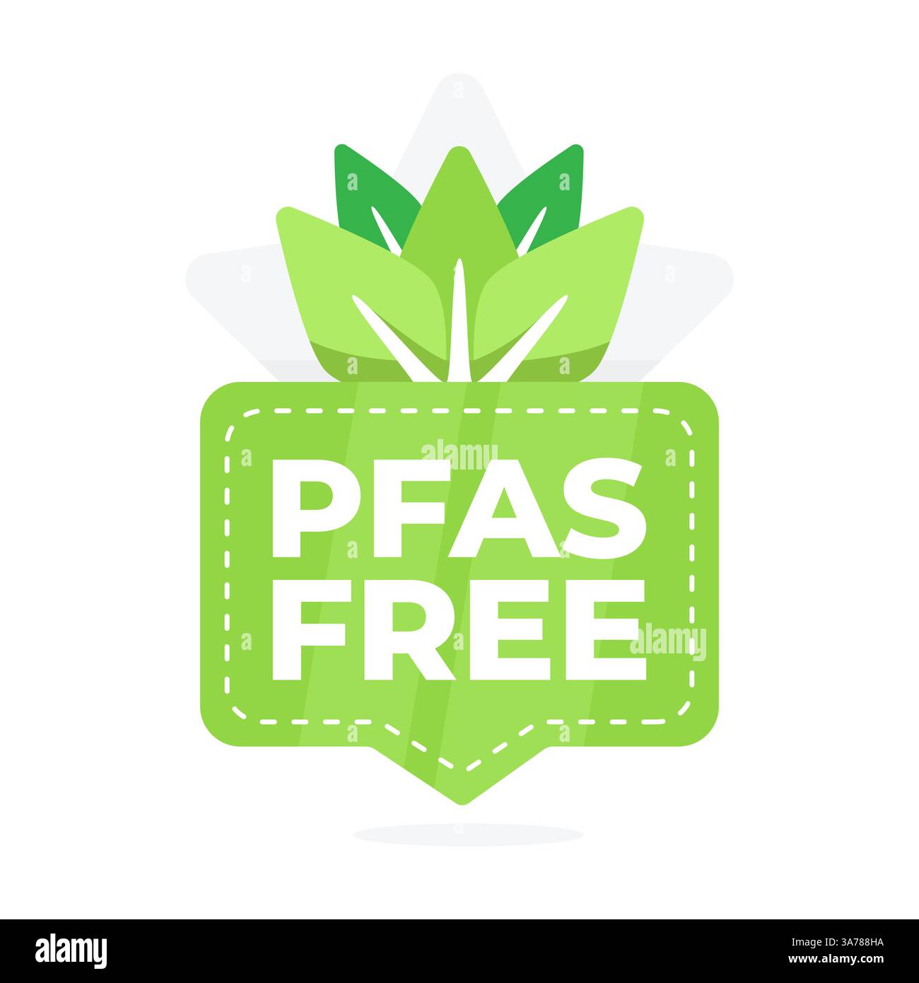 Eco-Friendly PFAS Free Badge Design with Green Leaves for Sustainable ...