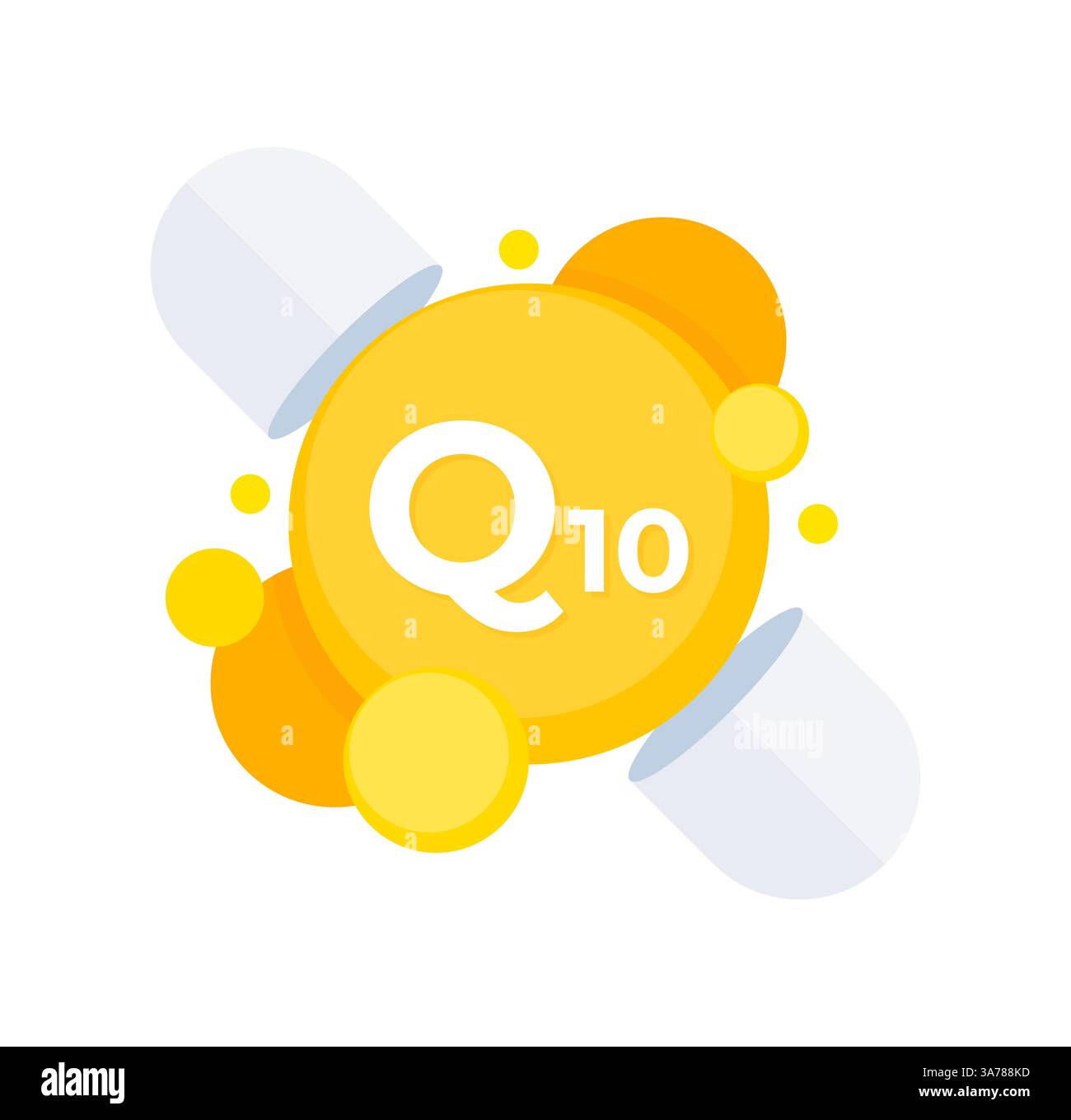 Brightly designed Coenzyme Q10 CoQ10 supplement capsules vector ...