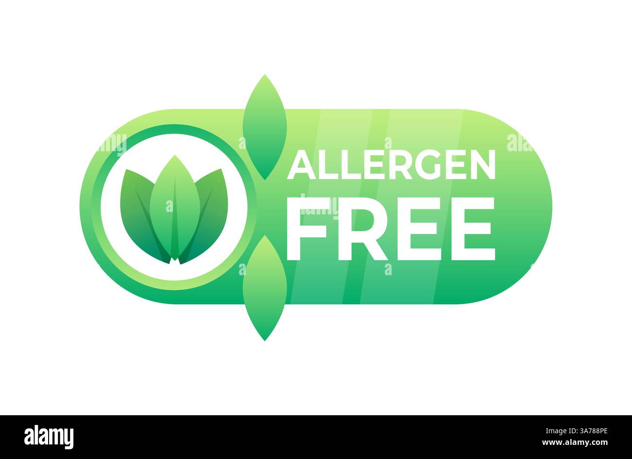 Health friendly allergen free label with a leaf design for ...