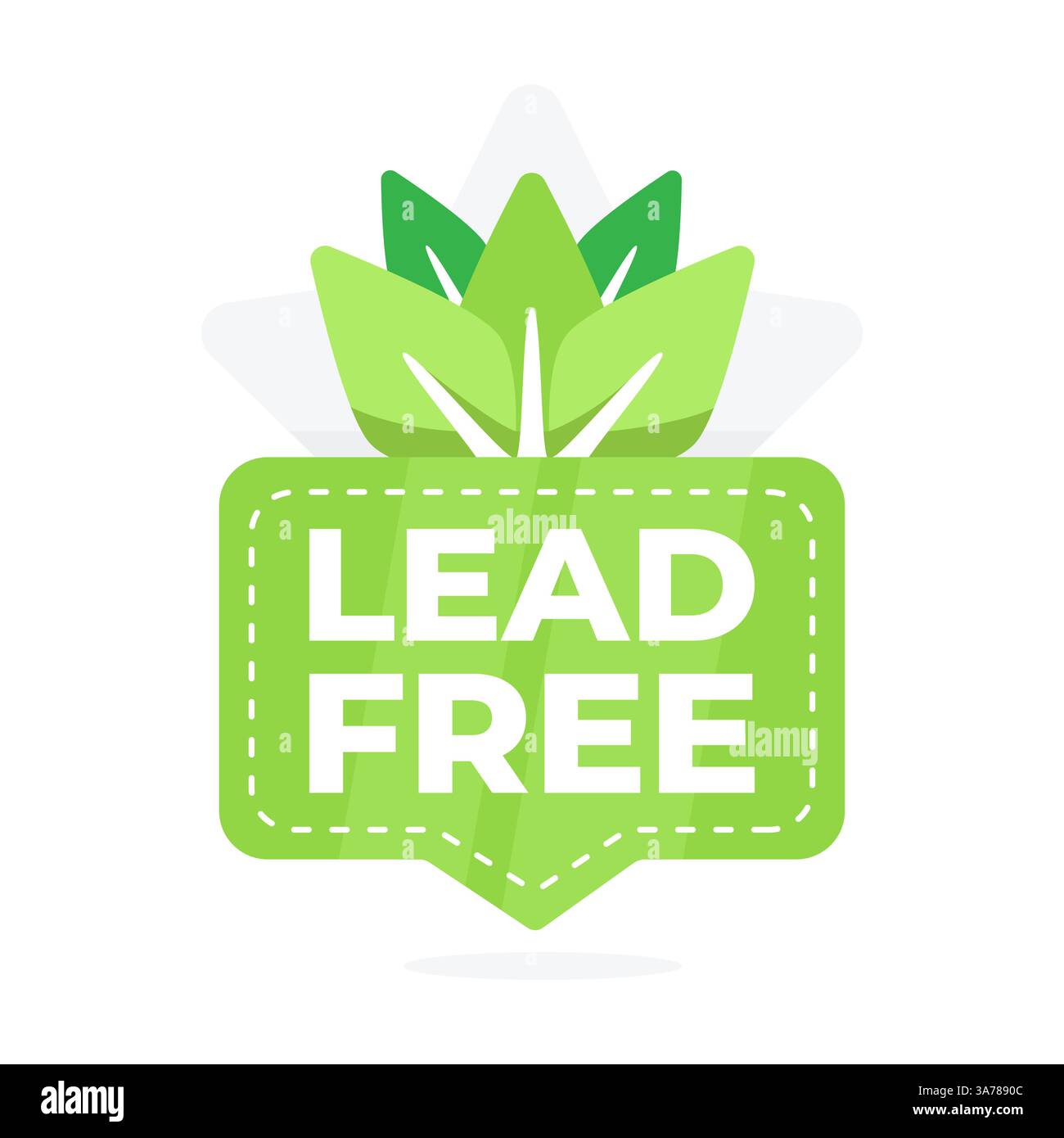 Lead-free certification badge with green leaves and text, symbolizing ...