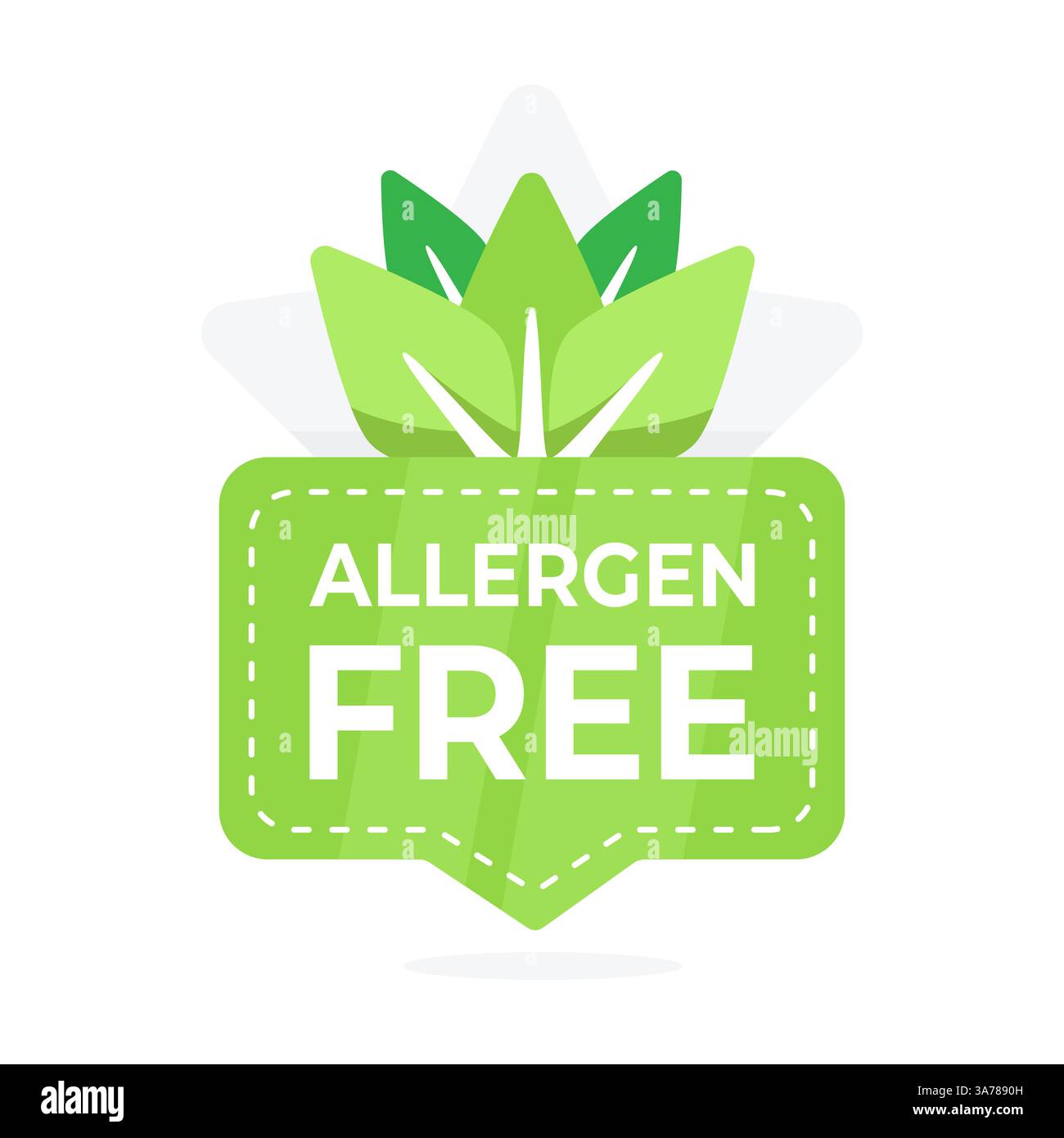Health friendly allergen free label with a leaf design for ...