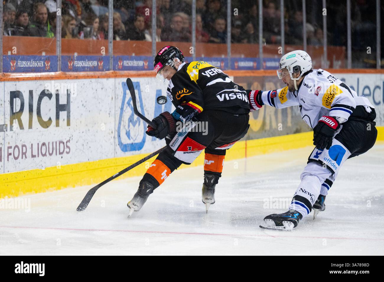 Bern, PostFinance Arena, SC, USA. 26th Mar, 2025. Bern - Fribourg ...