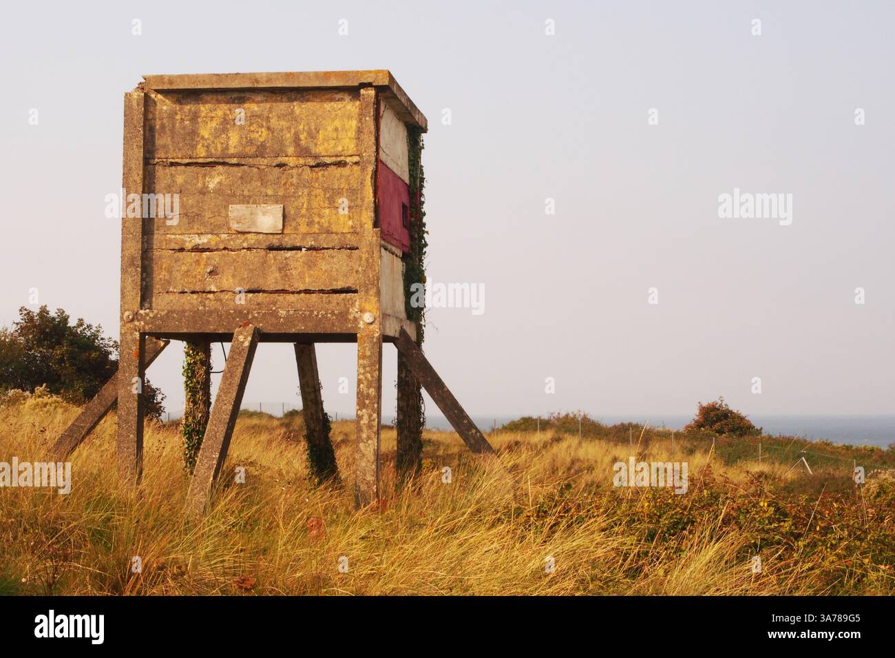 A World war 2 stilted, concrete look out post above Porthkidney Sands ...