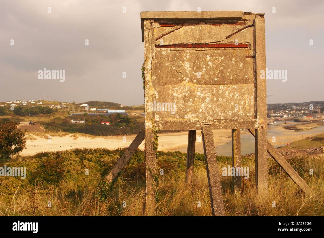 A World war 2 stilted, concrete look out post above Porthkidney Sands ...
