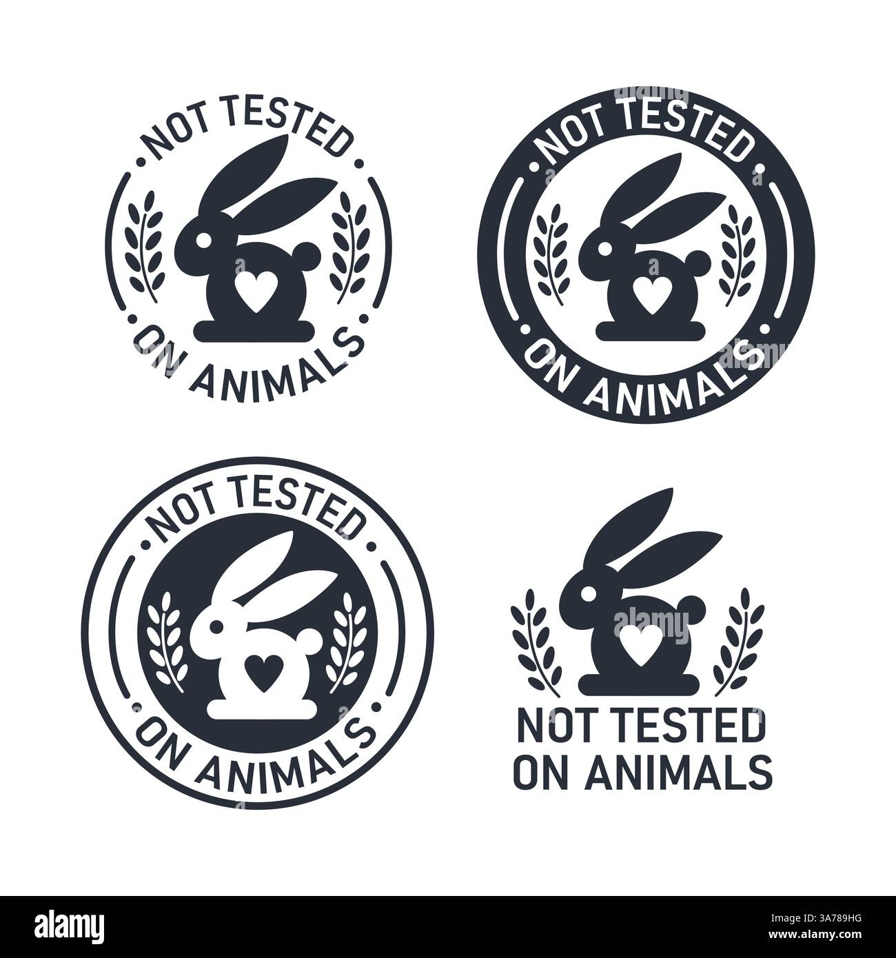 Cruelty free and vegan. Not tested on Animals sign. Vector illustration ...
