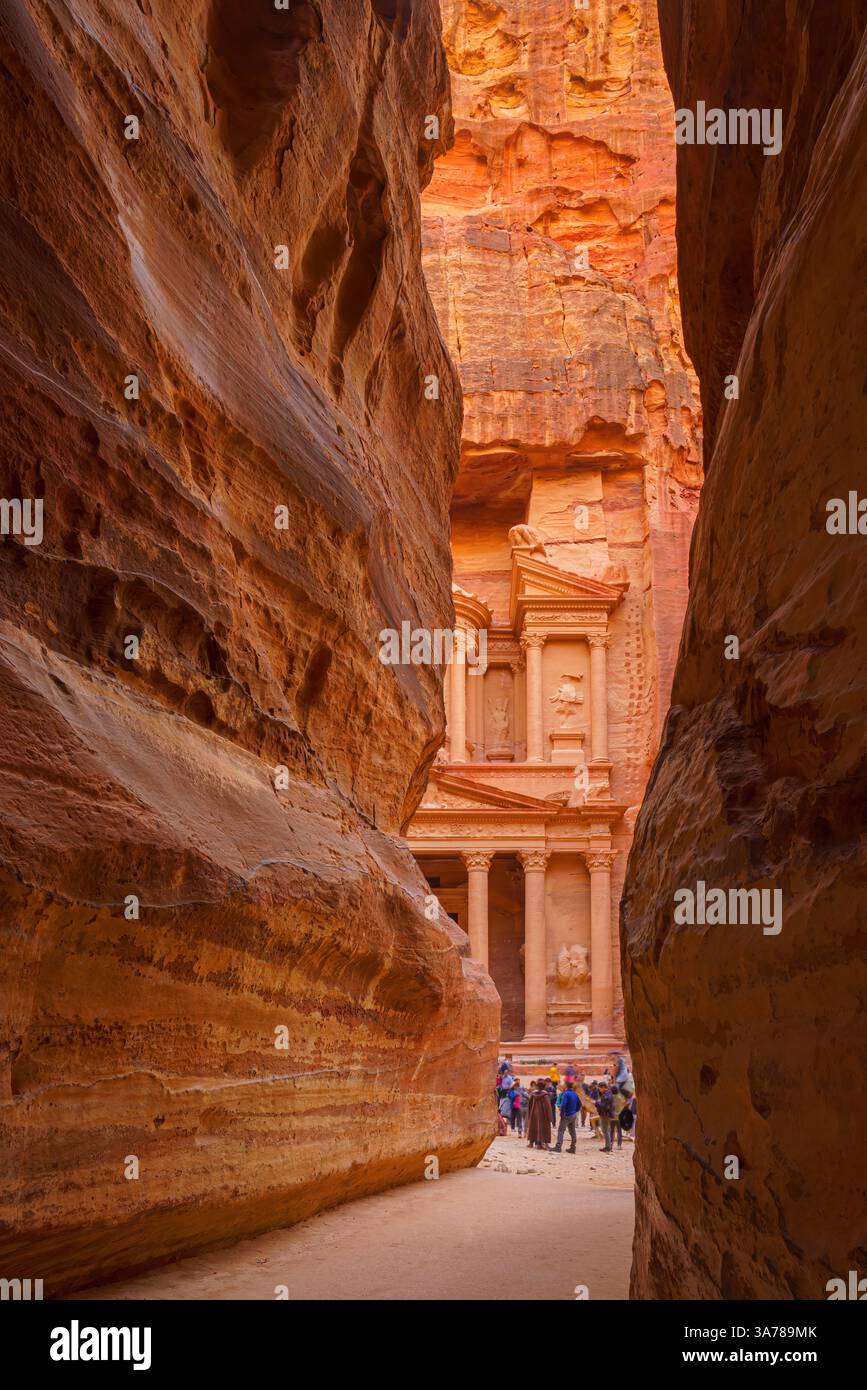 Petra, Wadi Musa, Jordan - Mar 06 2023, view of Al-Khazneh tomb from ...