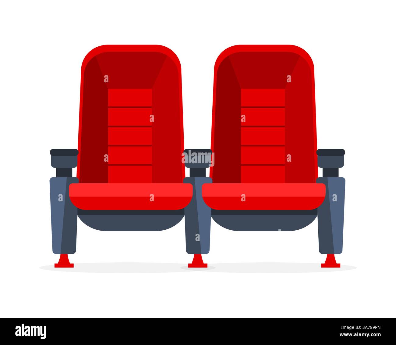 Cinema movie theater red chairs. Retro cinema armchair. Vector ...