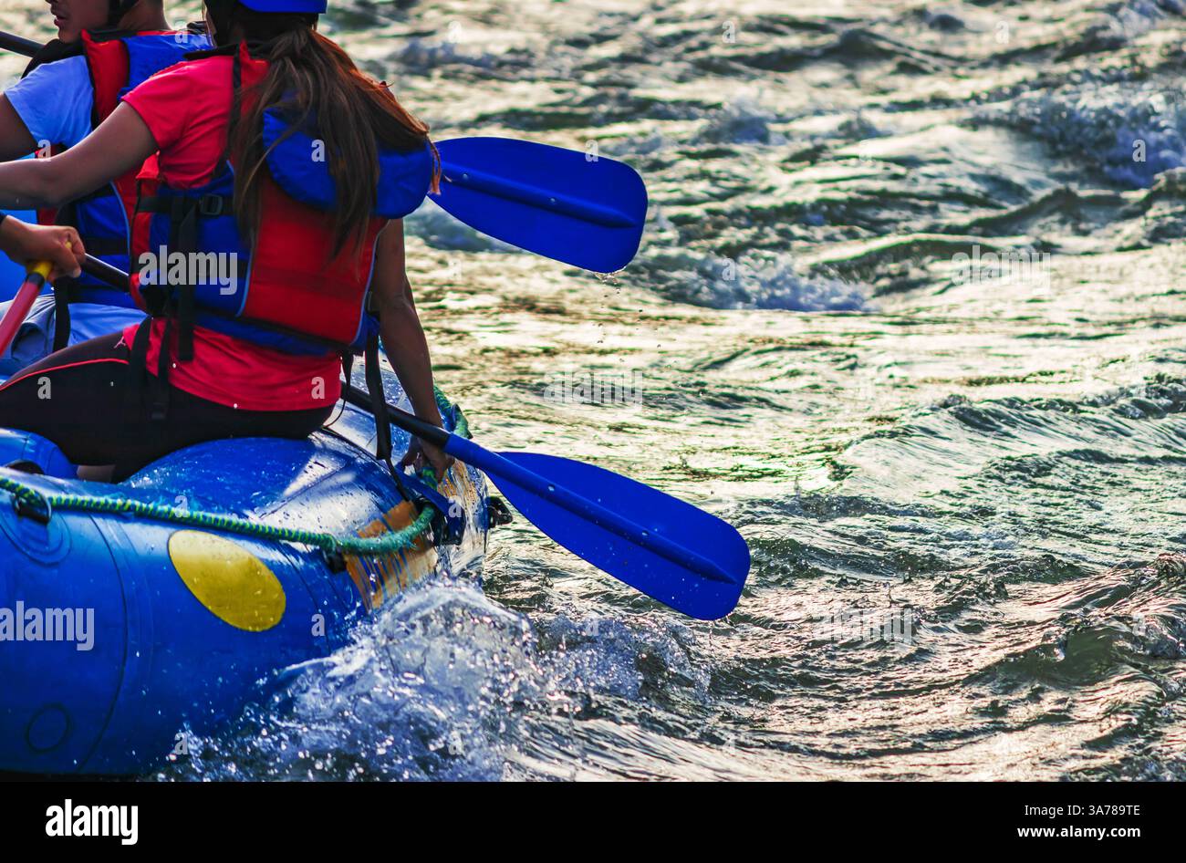people enjoying river rafting in Rishikesh India on Ganges river Stock ...