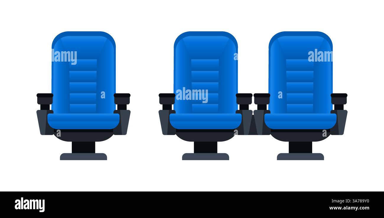 Blue movie theater seats for comfortable watching film. Cinema chair ...