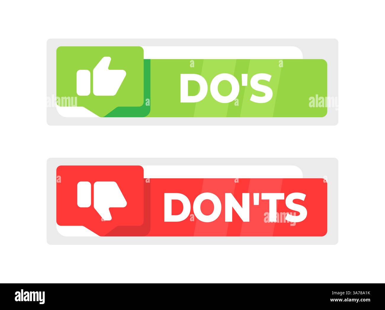 Dos and Donts speech bubble banner. Promotion and advertising label ...