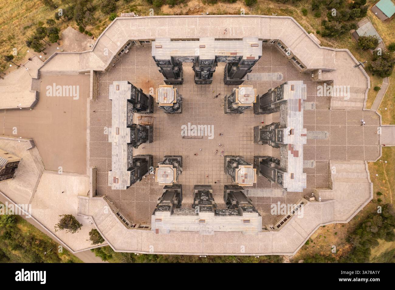 Aerial top view to Chronicle of Georgia with Tbilisi Sea lake in ...
