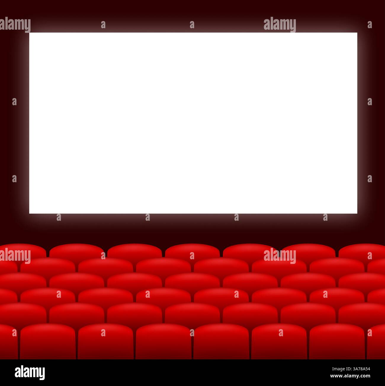 Cinema hall interior with red seats. Cinema chair. Vector illustration ...