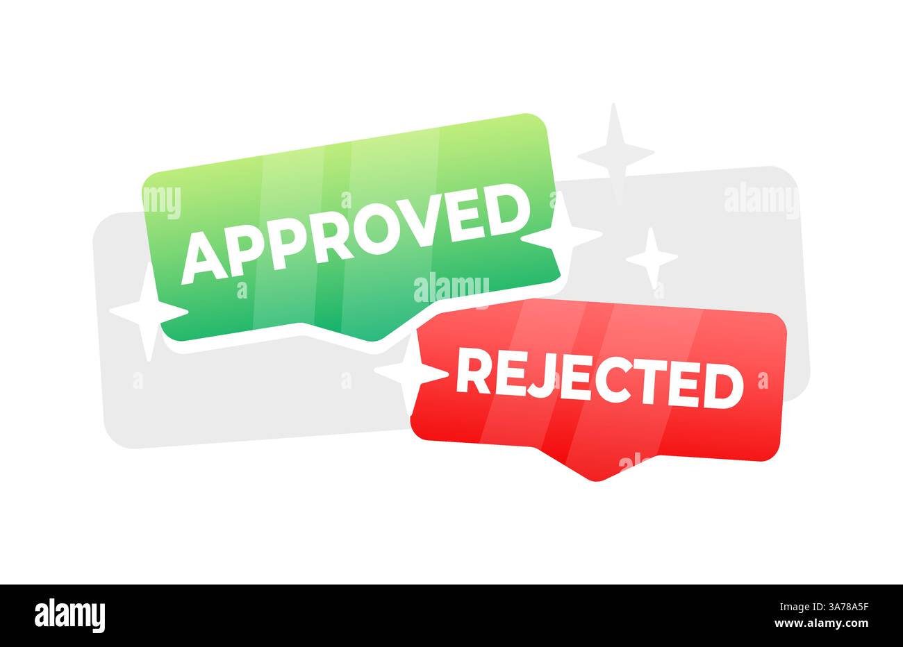 Approved and Rejected speech bubble banner. Promotion and advertising ...