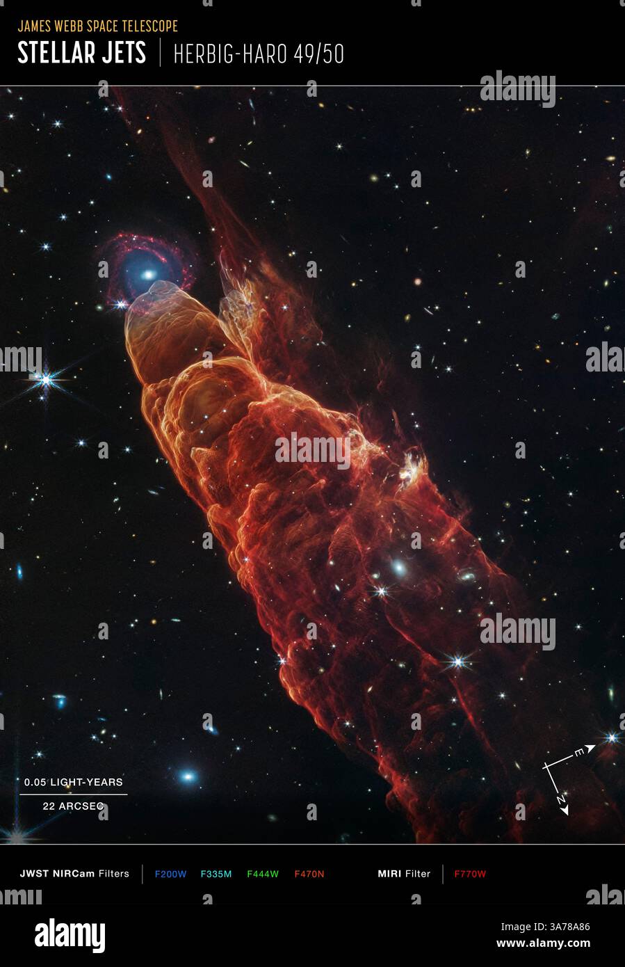 Space. 24th Mar, 2025. This image of Herbig-Haro 49/50, captured by the ...