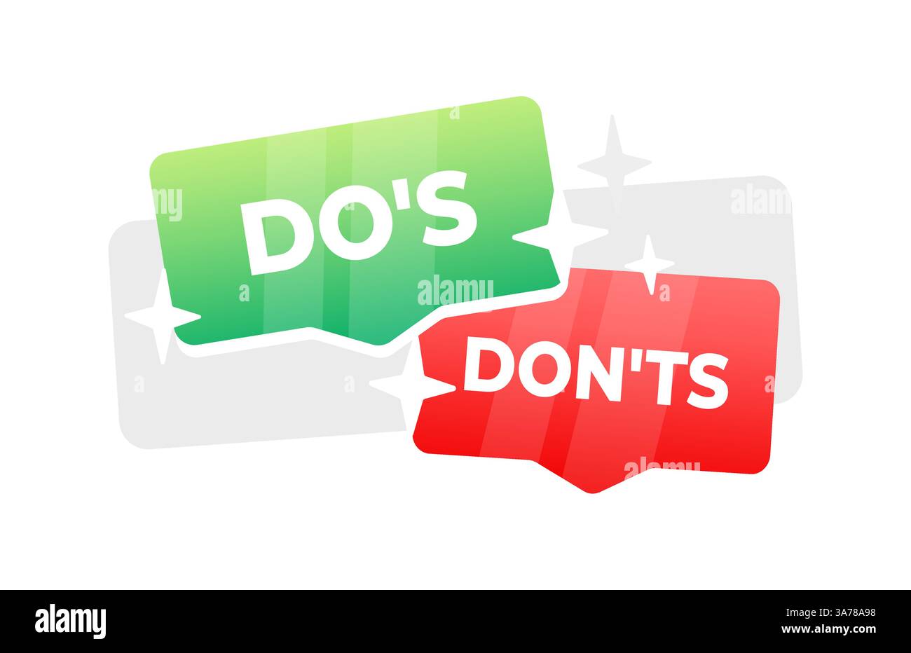 Dos and Donts speech bubble banner. Promotion and advertising label ...