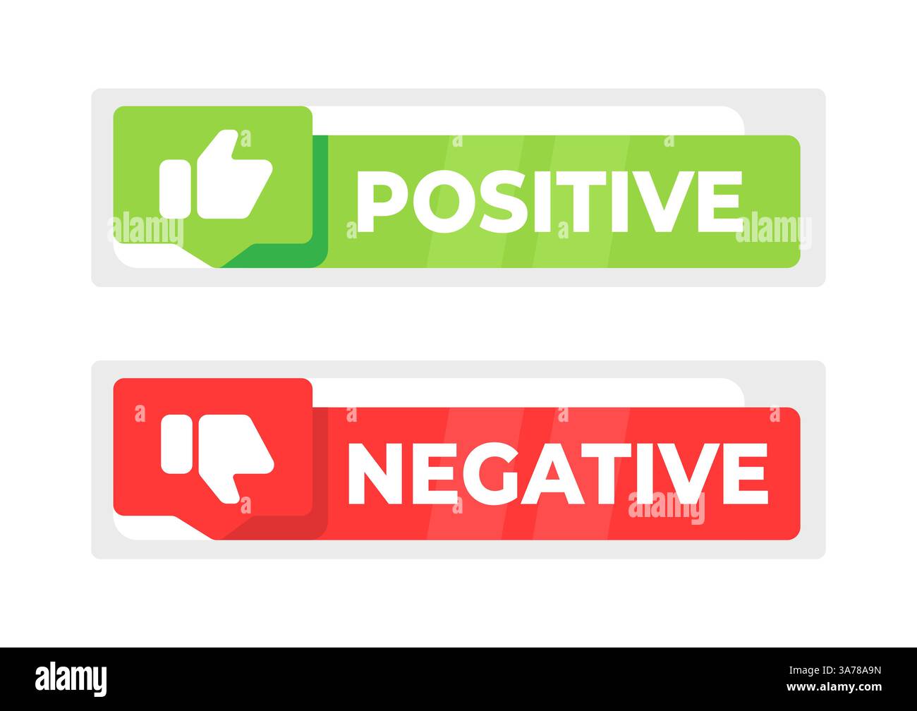 Positive and negative label, Checkmarks. Vector illustration Stock ...