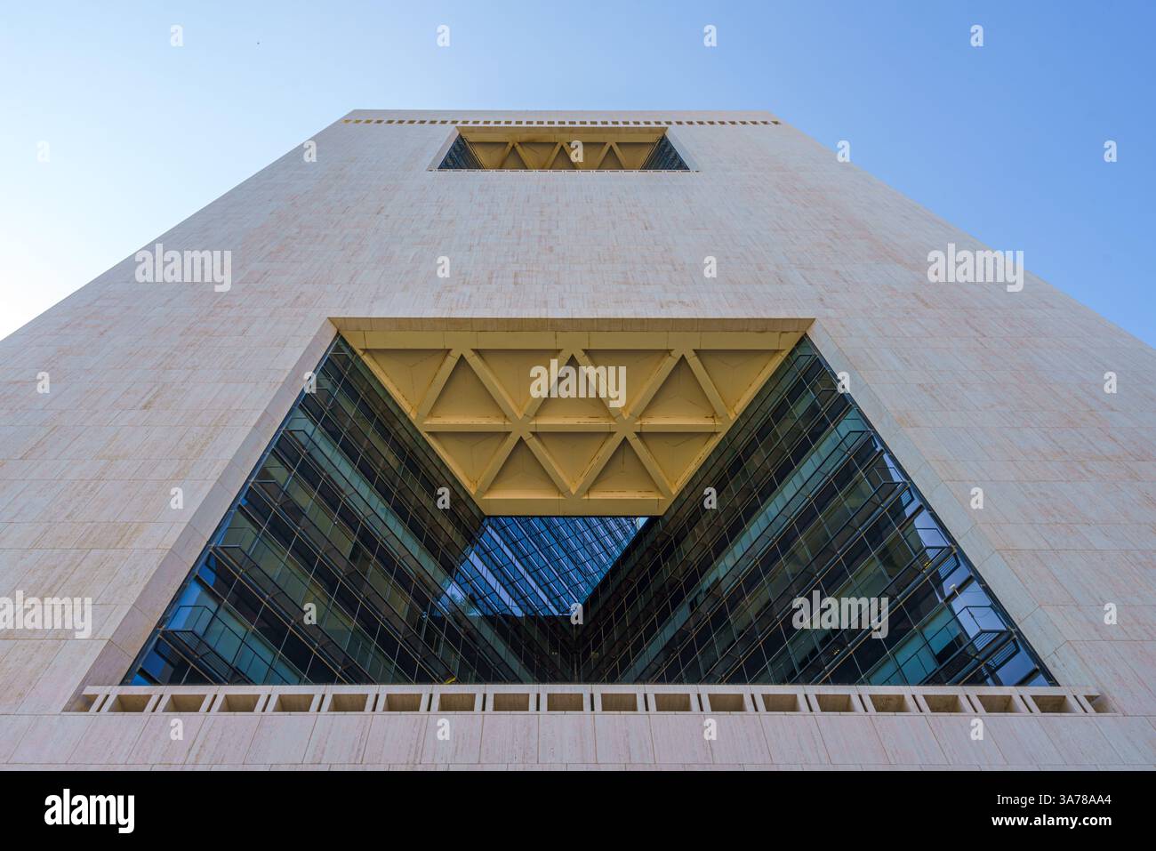 Jeddah, Saudi Arabia - Mar 08 2023, a bottom up close up view of NCB ...