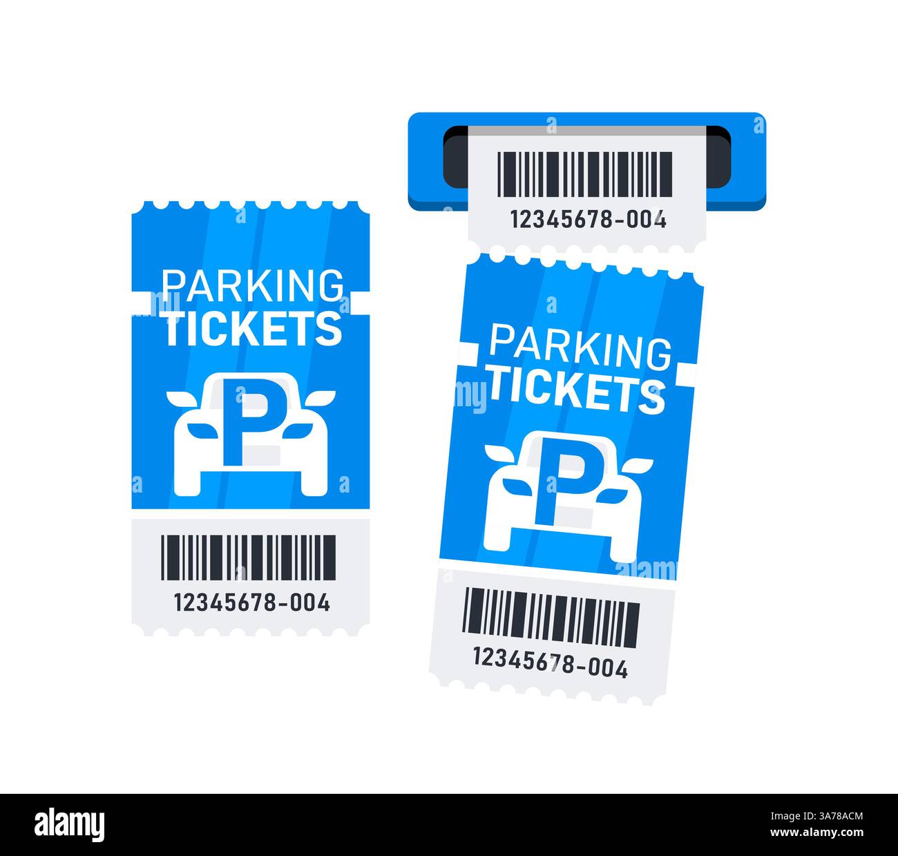 Car Parking ticket, receipt template. Paper receipt from ticket machine ...