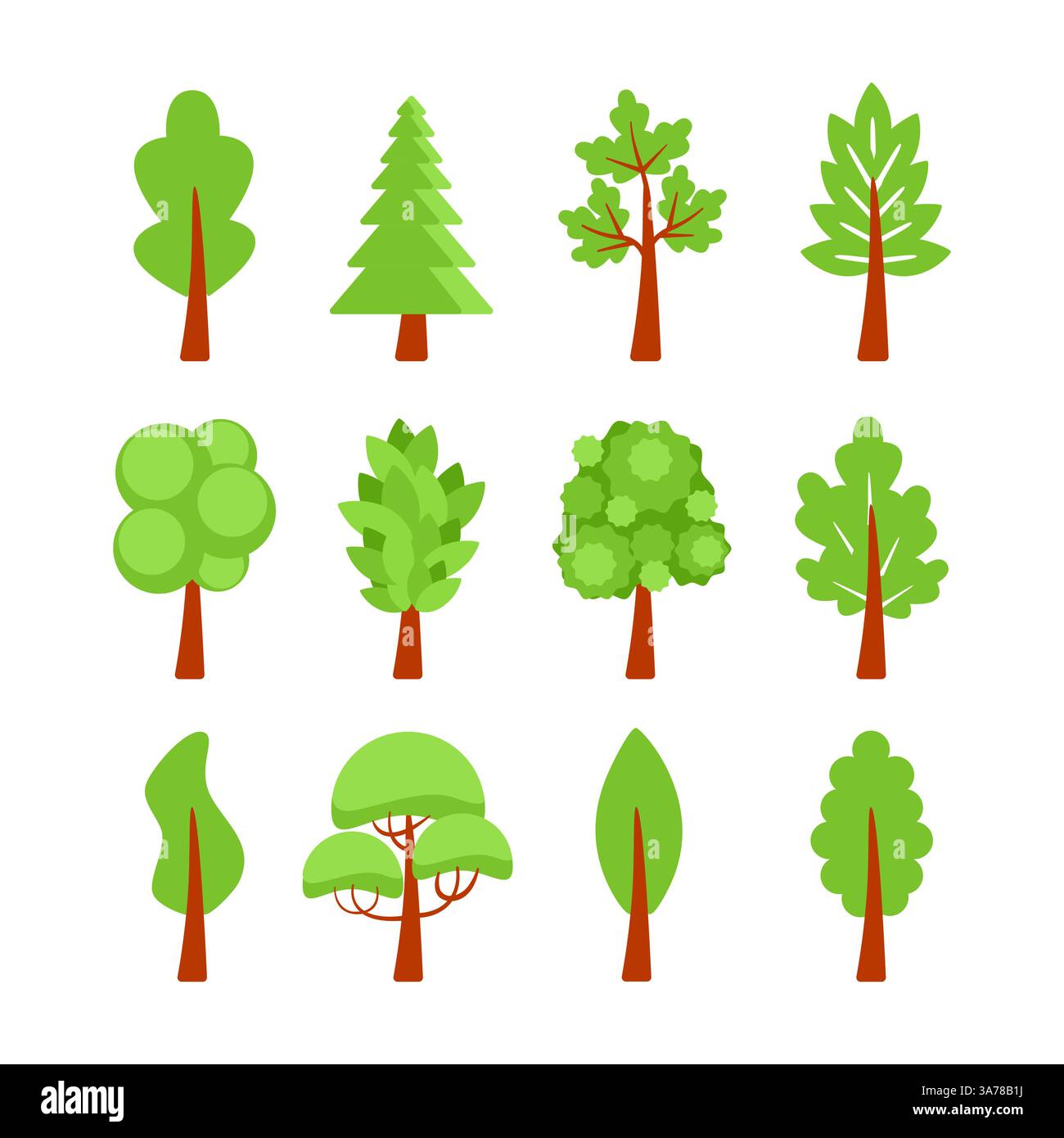 Set of trees. Forest tree nature plant. Vector illustration Stock ...