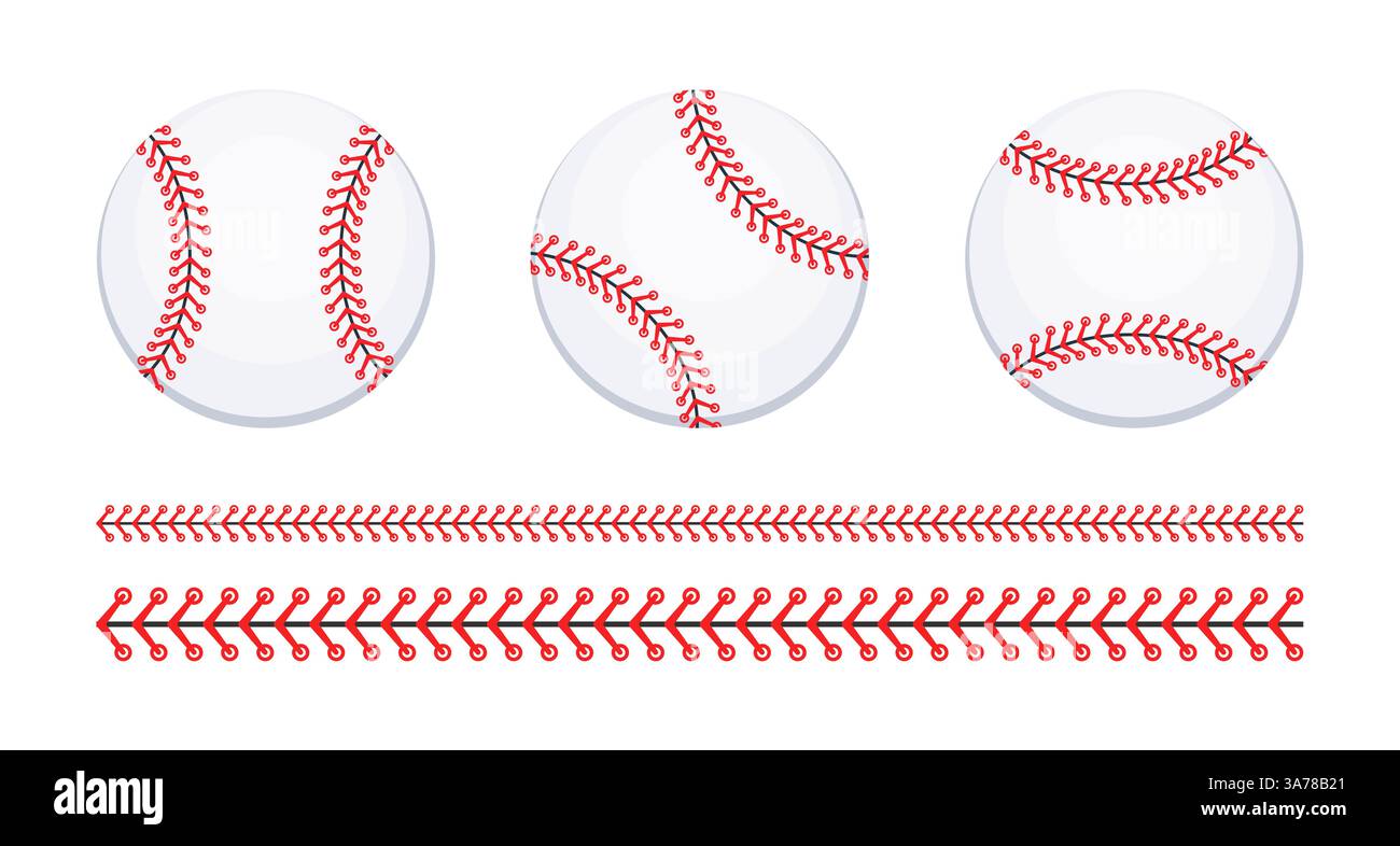 Baseball ball. Baseball Stitches. SoftBall Base Ball. Vector ...