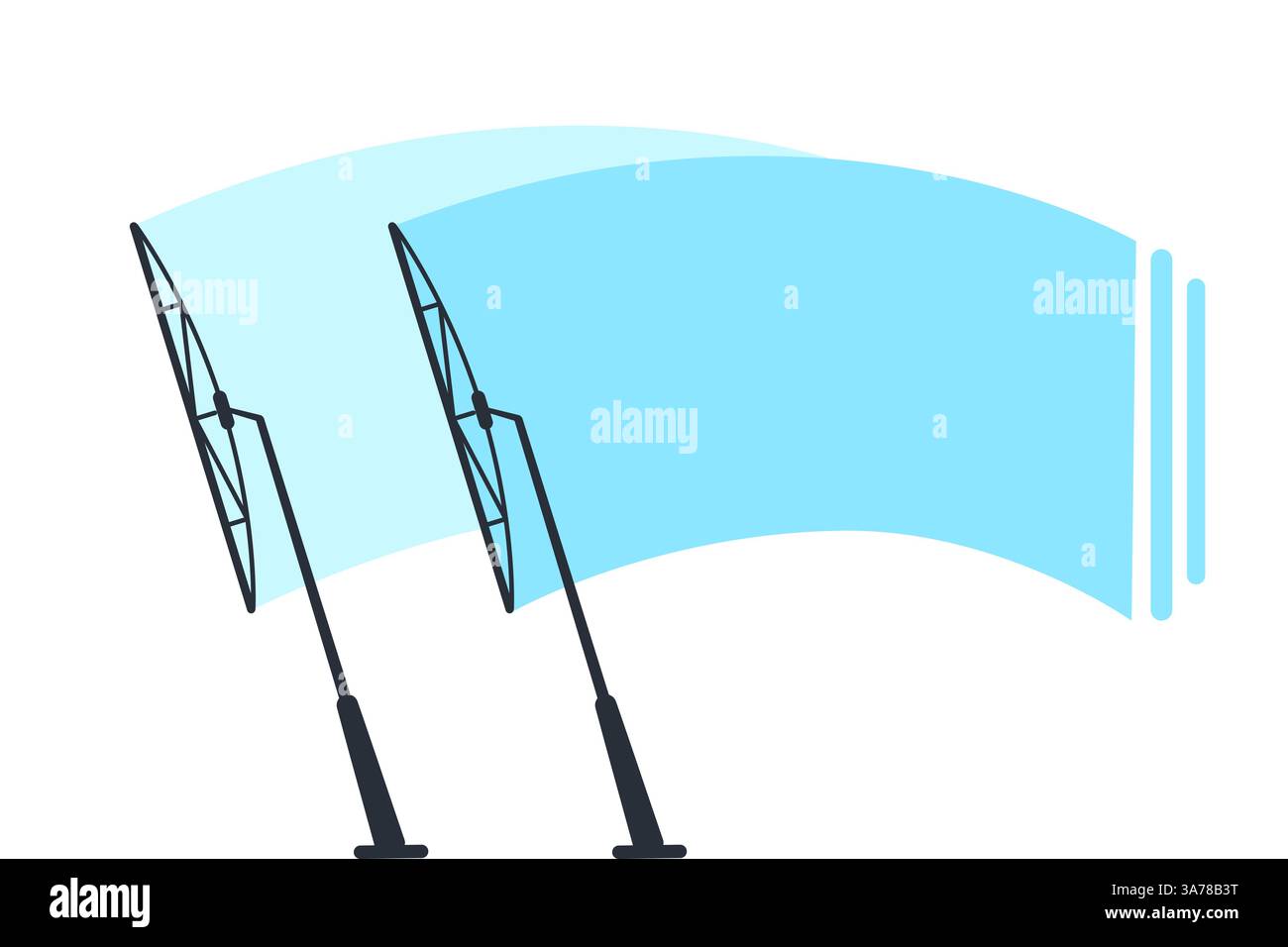 Car windscreen wipe glass. Wiper cleans the winshield. Vector ...