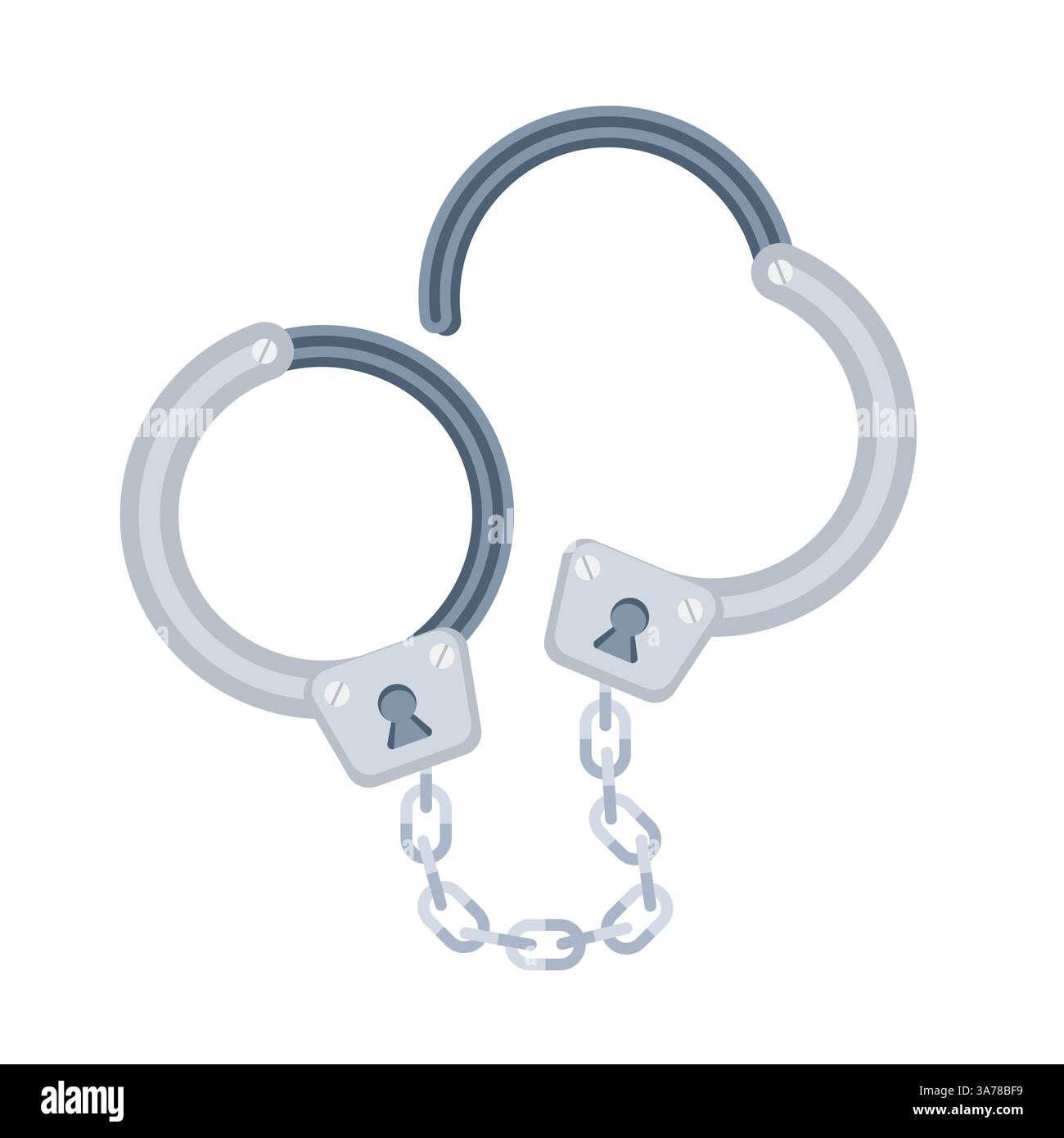 Metal handcuffs. Police law, justice handcuff. Role playing games ...